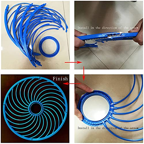 N/A Deep Hole Cast Net Iron Pendant Fishing Net with Blue Ring Style Small Mesh Folding