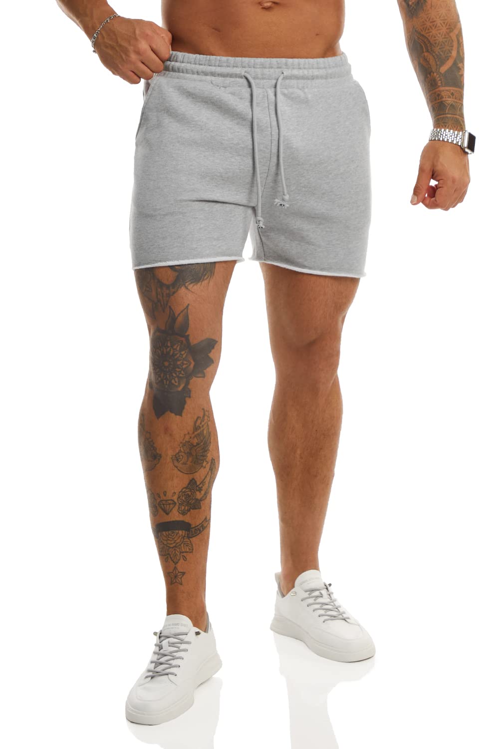 Ouber Men’s Workout Squatting Shorts Slim Fit Gym Weightlifting Bodybuilding Grey,M