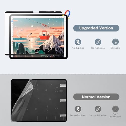 TiMOVO Magnetic Feel-Paper Screen Protector Compatible with iPad 10th Generation 10.9 Inch 2022, Removable, Reusable, Matte Film for All-New iPad 2022, Paper Felt, Anti Glare, Anti Scratch - 1 Pack