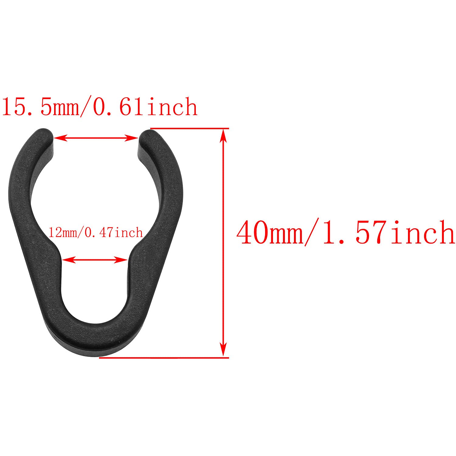 PSCCO 30PCS Durable and Flexible ABS Plastic Clips Mic Cable Clips Universal Microphone Boompole Cable Clip Set Speech Microphone Holder Clip(9.5, 11.5, 15.5mm, each 10 pieces)