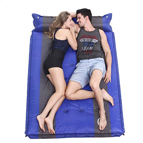 NC Automatic Two-Person Inflatable Cushion, Inflatable Cushion with Pillow, Backpack Sleeping Cushion, Light Inflatable Camping Cushion, Durable Waterproof Cushion, Compact Hiking Cushion