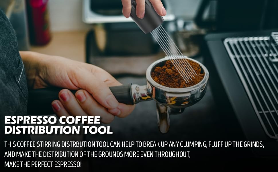 KENHANDCRAFTVN Wdt Tool Espresso, 304 Stainless Steel Espresso Distribution Tool for Barista, Espresso Tools for Solve Coffee Clumping Espresso