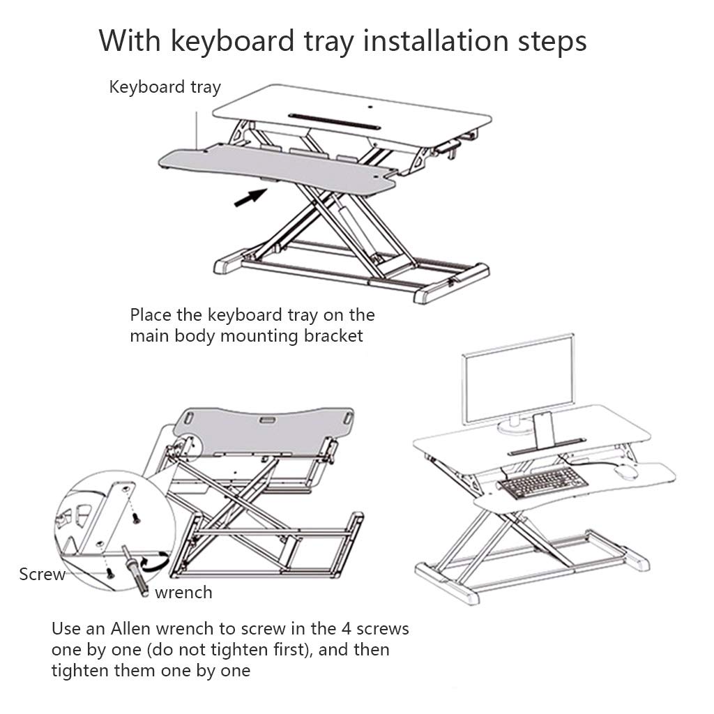 NJYT Monitor Stand Computer Stand Multifunctional Foldable Office Desk Organiser Ergonomic Tray Mount with Keyboard Tray(Color:Wood)