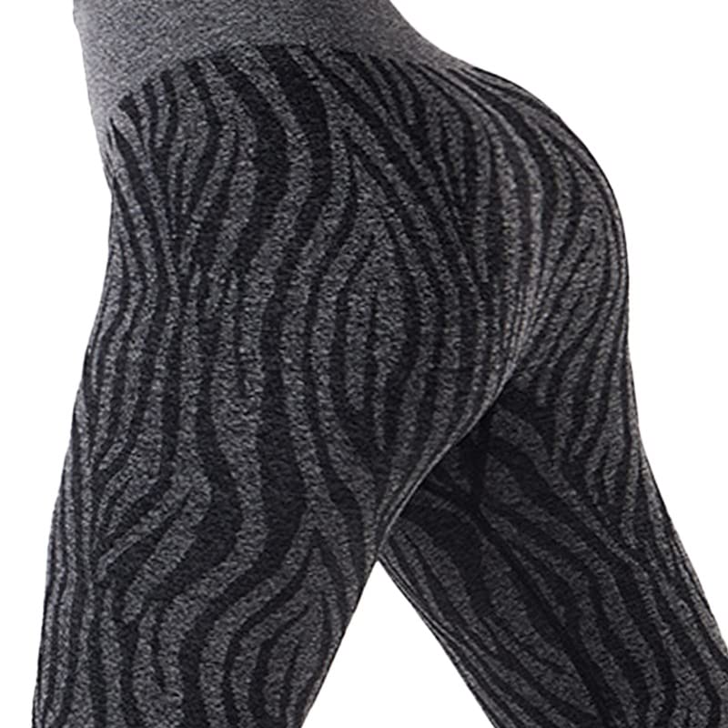 PEACH SEA Women Seamless Zebra Camo Leggings High Waisted Gym Yoga Pants