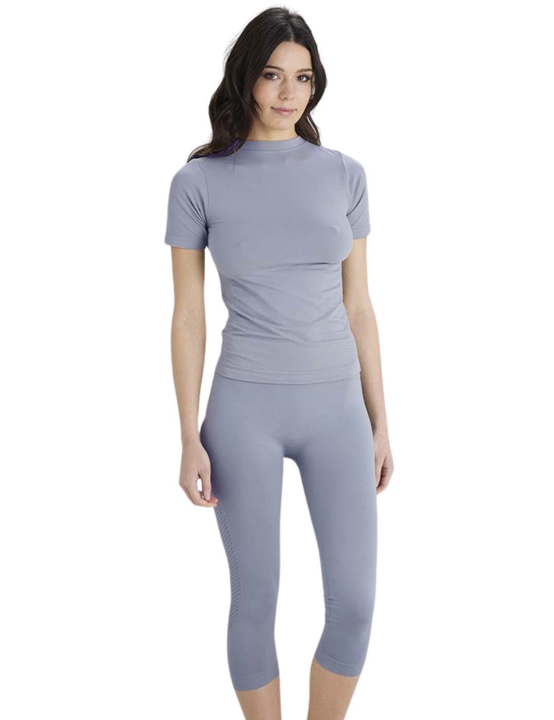 Pretty Polly Women's Eco Active Wear Capri Leggings, Purple (Blueberry), 2XL