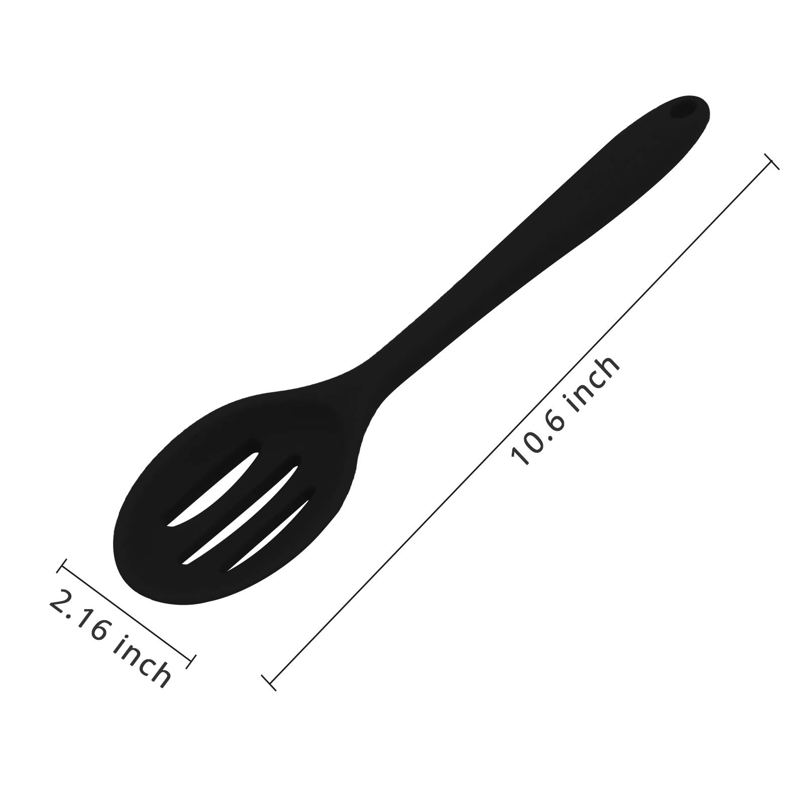 KUFUNG Silicone Slotted Serving Spoon, Nonstick Mixing Spoon, Heat resistant up to 480°F. Silicone Kitchen Cooking Utensils Non-Stick Baking Tool (Black)