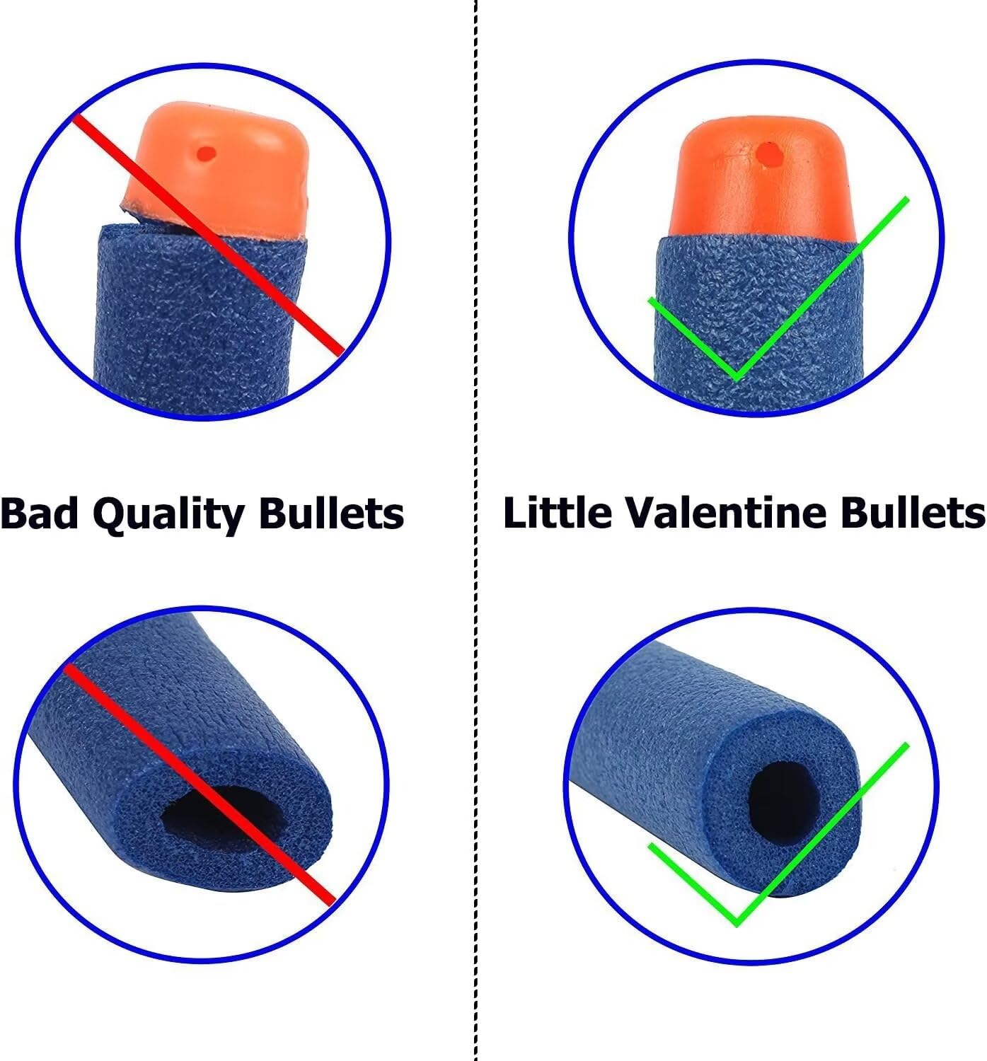 Little Valentine 200-Dart Bullets Refill Pack for Nerf N-Strike Elite 2.0 Series β Compatible with All Elite Blasters Blue