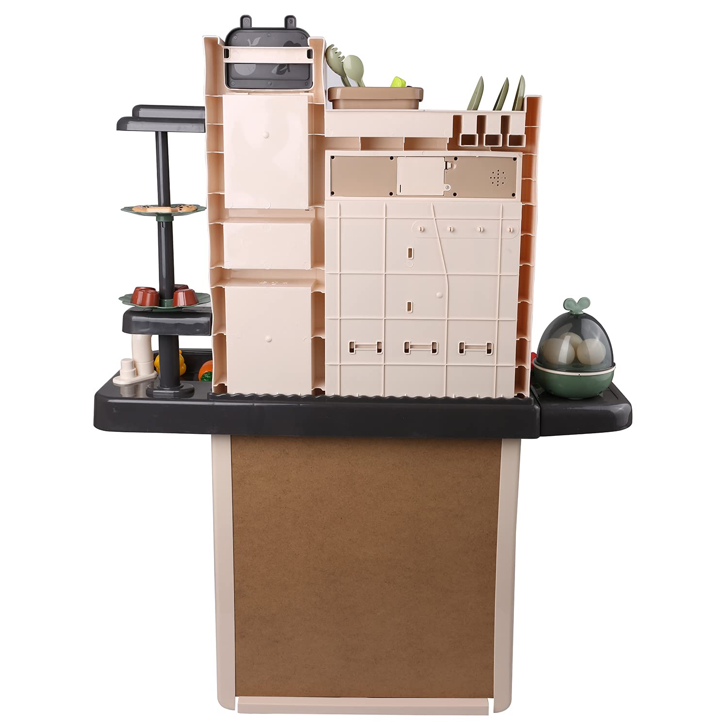Kids Kitchen Playset with Lights and Sounds Music Steam Play Sink with Runing Water Cut Play Food