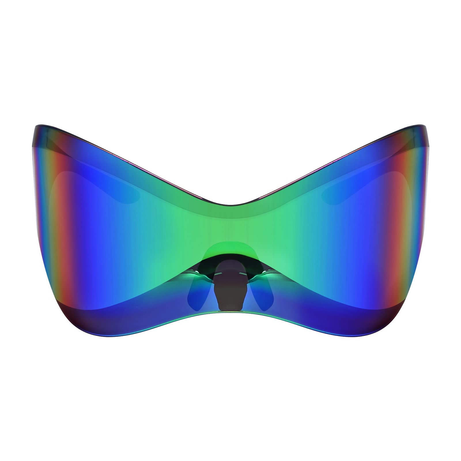 SENMARIES Futuristic Sunglasses for Men Women Alien Oversized Wrap Around Shield Fashion Chic Mask Sun Glasses ShadesSilver