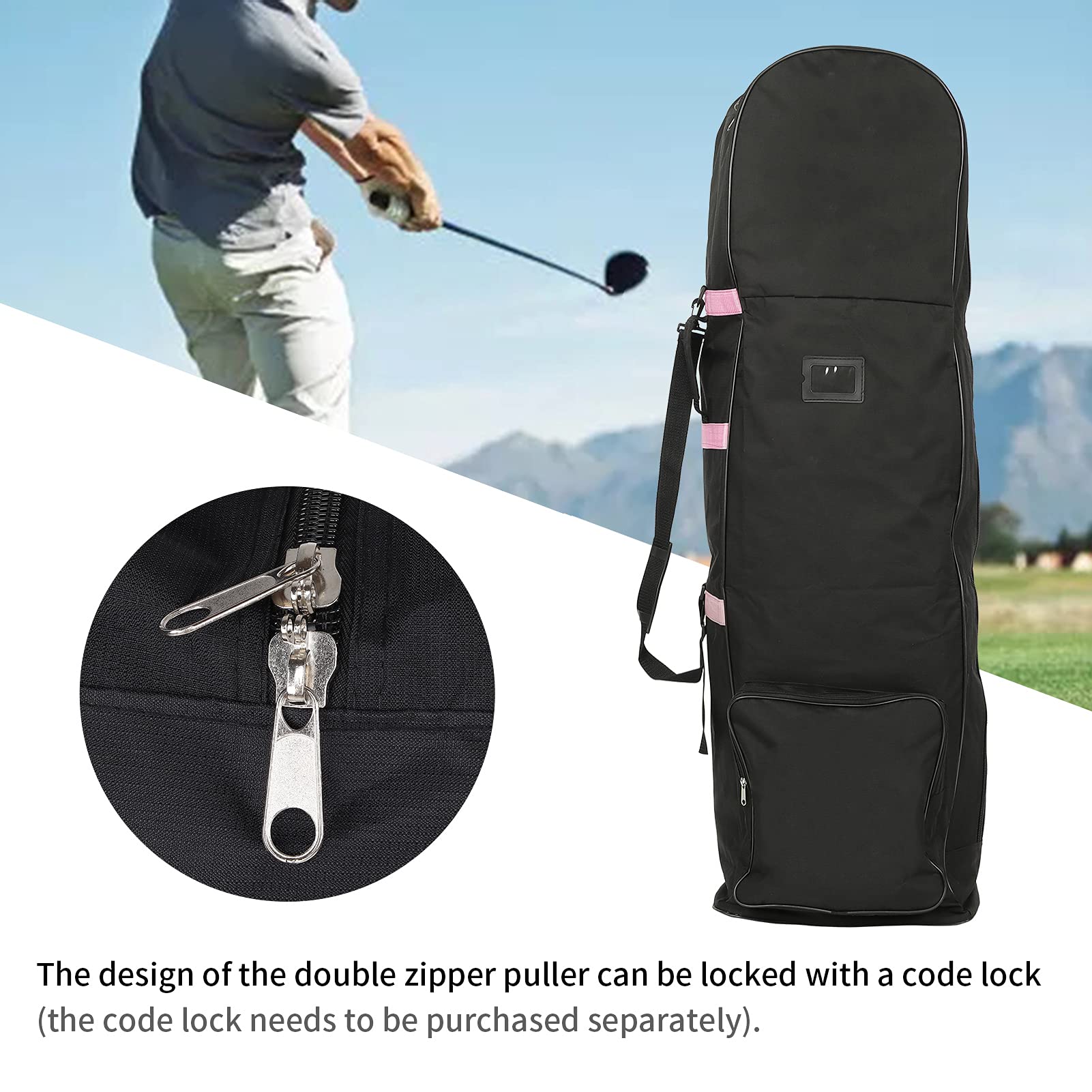 Outdoor Travel Bag, Solid Convenient Aviation Bag Durable for Professional Use for General Purpose for The Clubs for Traveling(Pink)