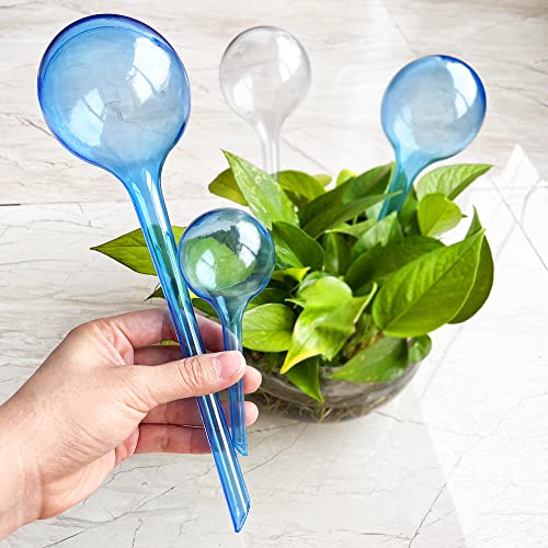 Plant Watering Globes, 10pcs Plastic Plant Automatic Water Bulbs Flower Self Feeder Balls Irrigation Device Auto Waterer Planter Insert Stakes for Indoor Outdoor Garden Potted While Away on Vacation