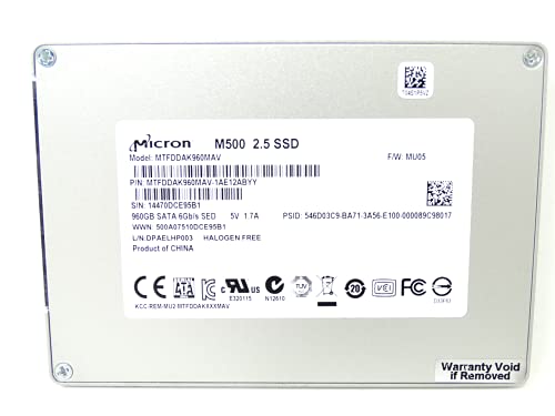 MTFDDAK960MAV Micron M500 960GB 6GB/s 2.5'' SATA SSD Solid State Drive (Renewed)