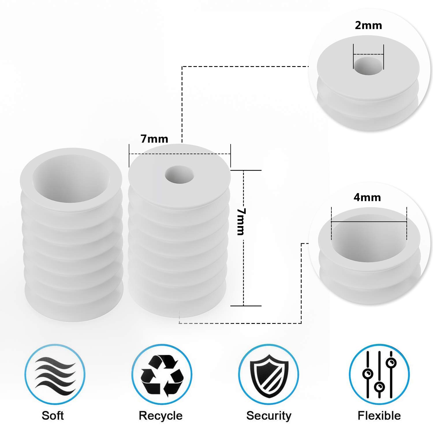 OCEANTREE Cord Locks for Mask, Elastic Adjuster Silicone Cord Stopper No Slip Earloop Toggles for Drawstring Buckle Clasp