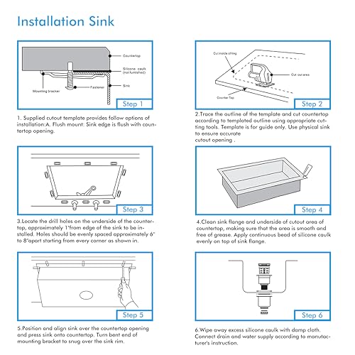 VADANIA 16-Inch Bar Prep Sink, 16"x18"x10", Single Bowl, Undermount, 18 Gauge T304 Stainless Steel, Satin Finish, with Strainer & Bottom Grid, cUPC listed