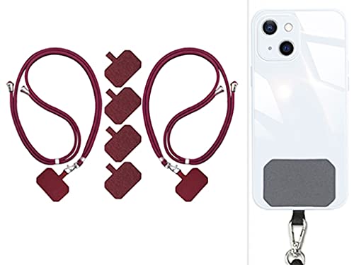 Universal Cell Phone Lanyard IOXQP, 2 × Universal Phone Lanyard,4× Phone Lanyard Pads,Black Nylon Adjustable Neck Strap Compatible with All Smartphone-JHS
