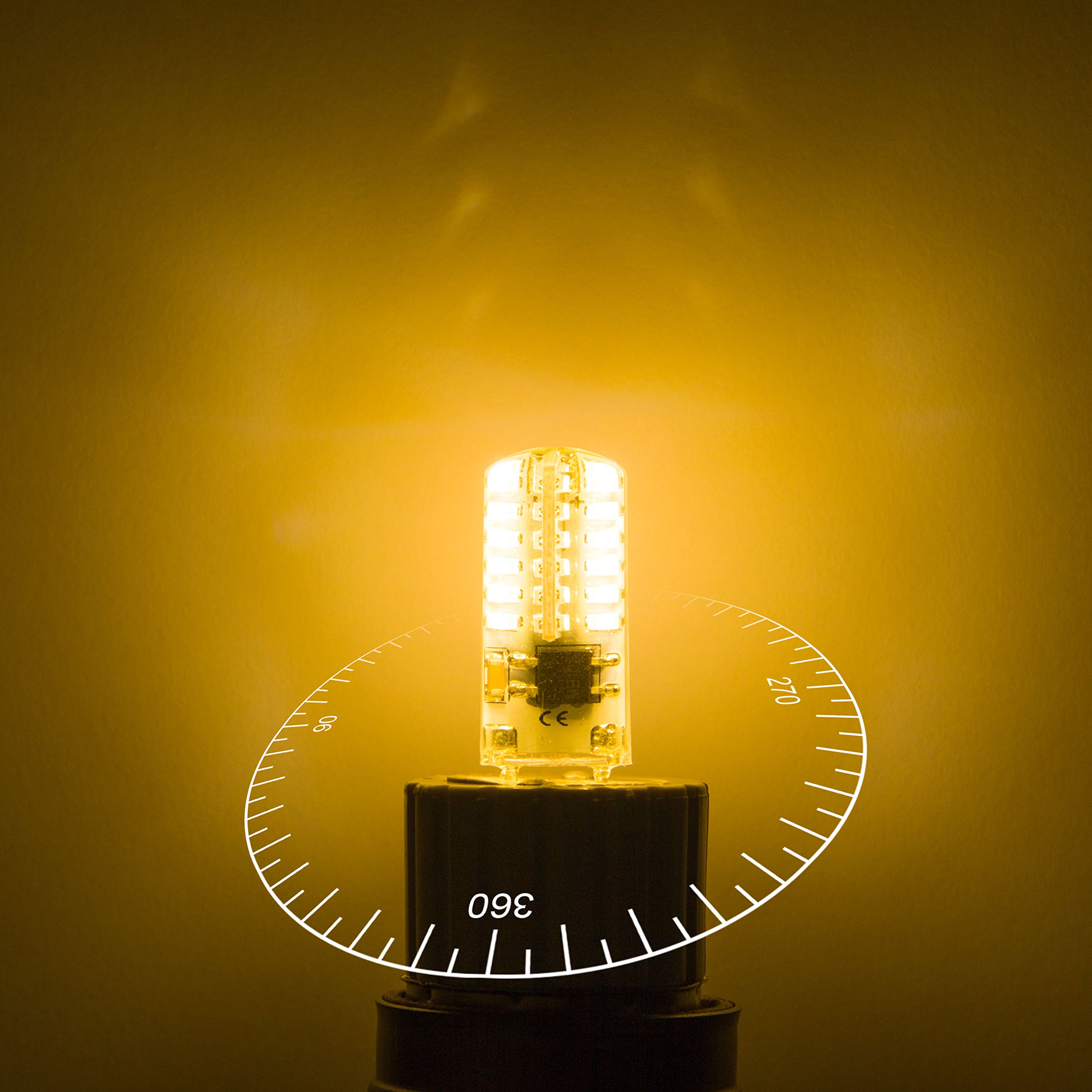 LEKE G8 Bulb T4 G8 bi pin LED Bulb 2.5W Equivalent to G8 Halogen Bulb 20w,G8 LED Dimmable Light Bulb Warm White 3000k,AC 110v 120v 130v(6 Pack)