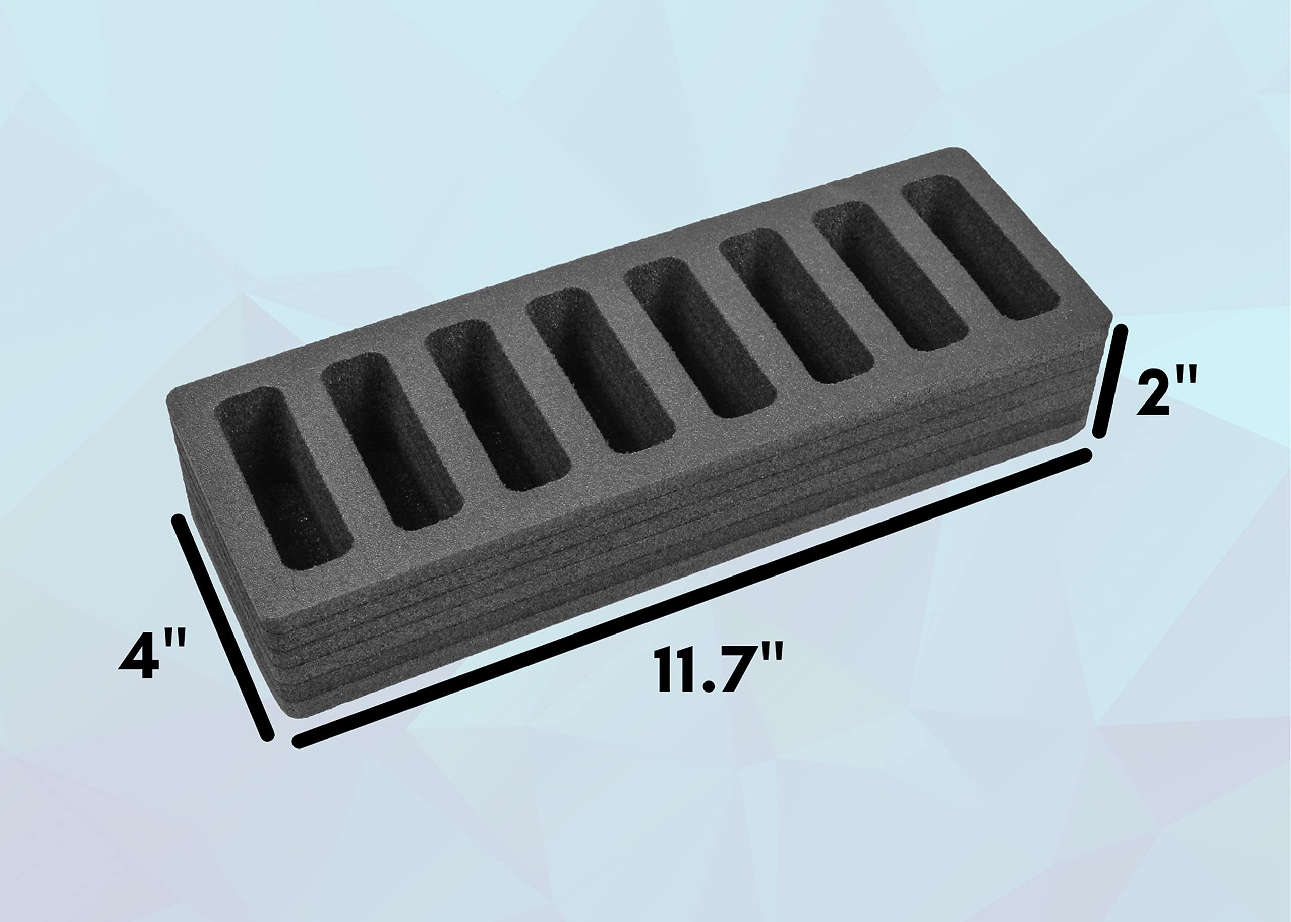 Polar Whale Compact Organizer Stand Premium Durable Black Foam Tray Washable Waterproof Insert Storage for Home Bathroom Bedroom Cosmetic 11.7 x 4 x 2 Inches 8 Compartments