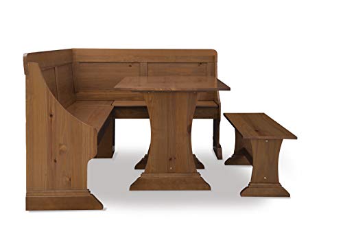 Linon Pine Breakfast Table and Bench Patrik Nook