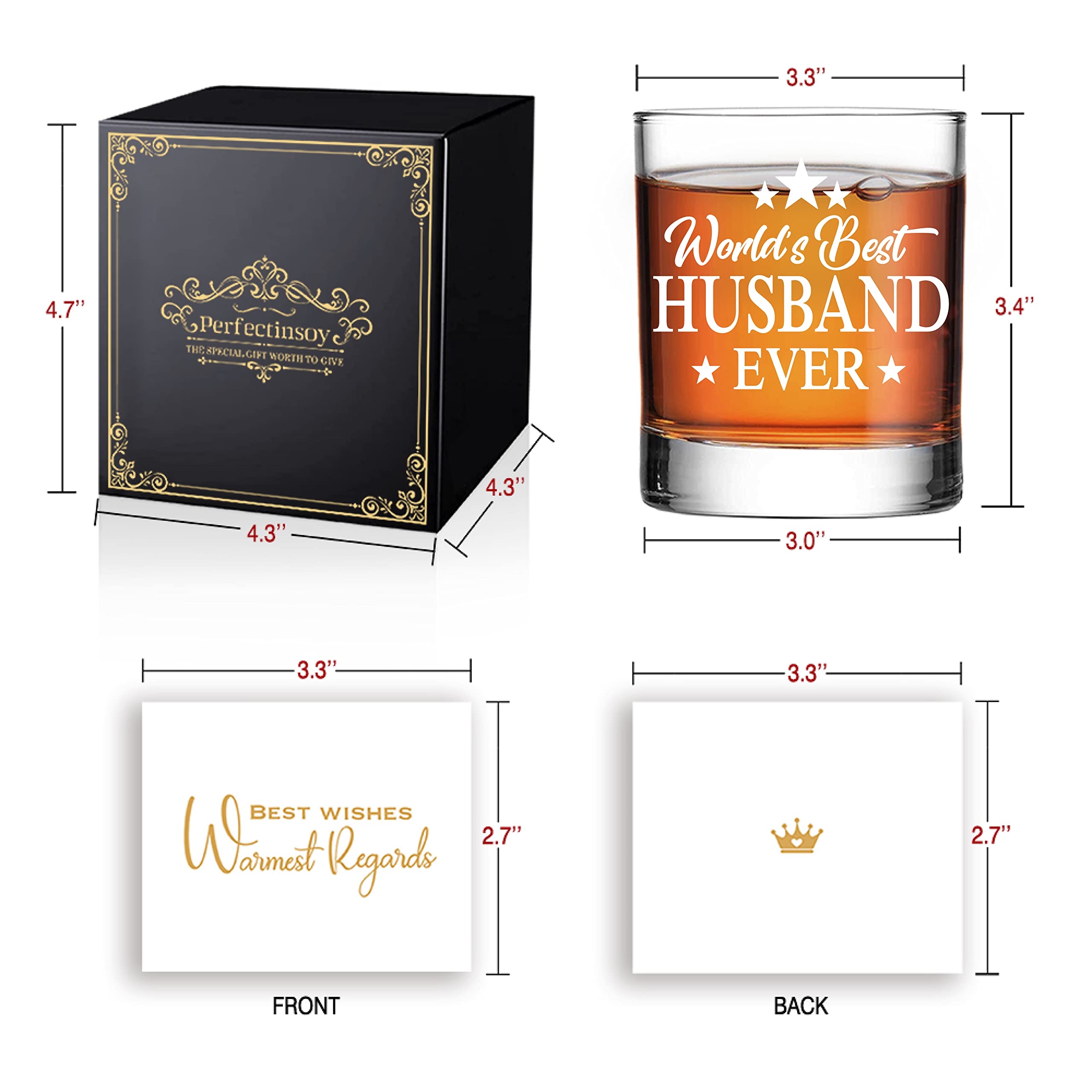 Perfectinsoy Husband Whiskey Glass Gift Box, Gift for Husband from Wife, Husband Present from Wife