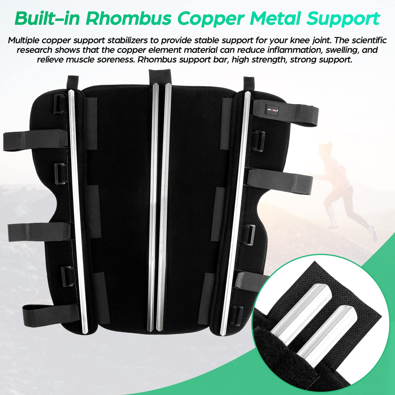 NEENCA Knee Immobilizer, 3-Panel Knee Brace with Internal Sponge Padding, Medical Full Leg Brace/StabilizerâStraight Support Splint for Knee Fractures,Meniscus Tear,Arthritis,Injury & Surgery Recovery