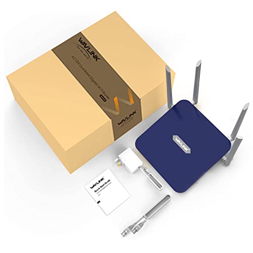 WAVLINK AC1200 WiFi Router Dual Band Wireless Internet Router with Dual Band 2.4GHz +5GHz, 100Mbps WAN/LAN Ethernet Ports, 4 x 5dBi Omni Directional Antennas, Support Router,AP,Repeater Mode