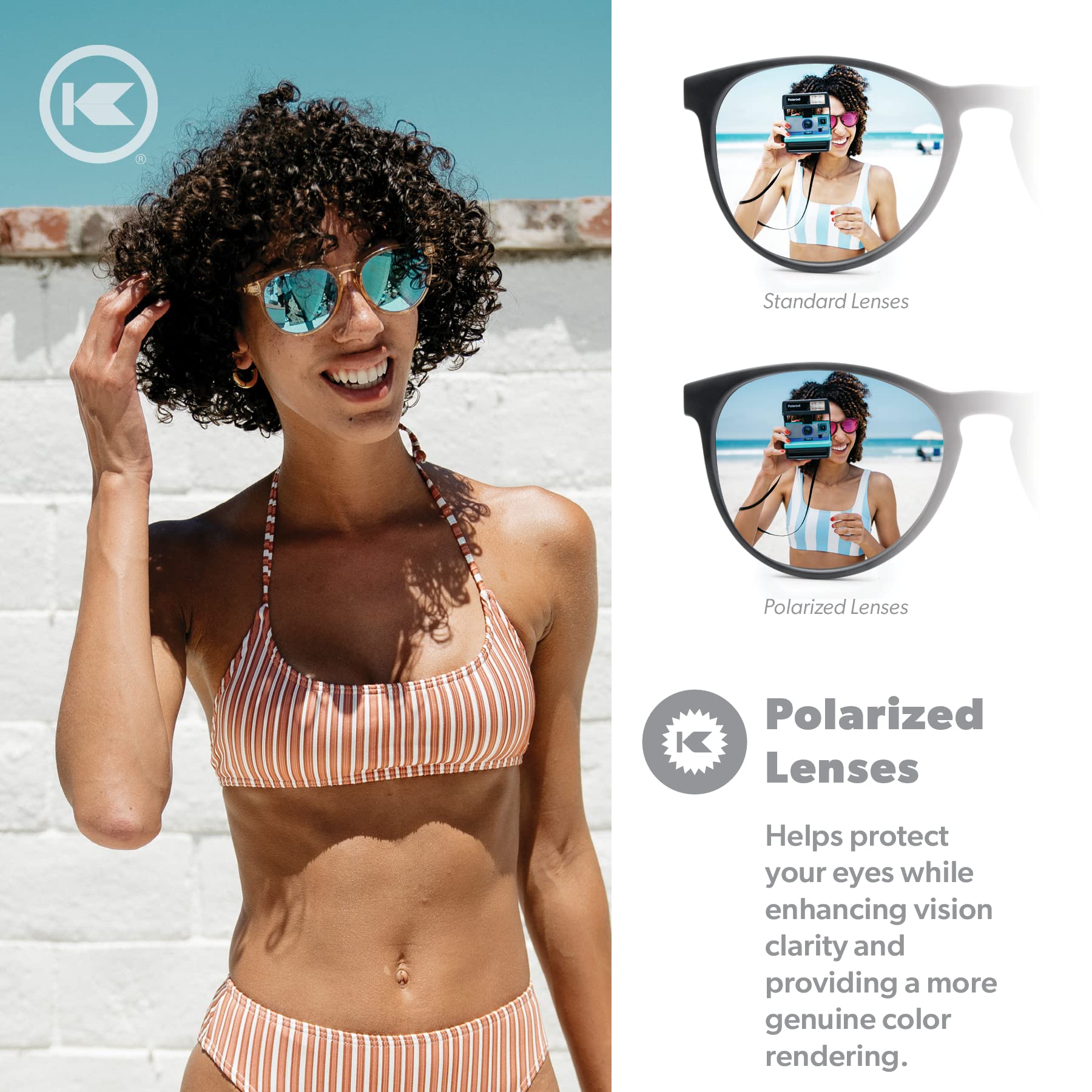 Knockaround Mai Tais Polarized Sunglasses for Women & Men - Impact Resistant Lenses & Full UV400 Protection, Tortoise Shell Frames/Brown Lenses