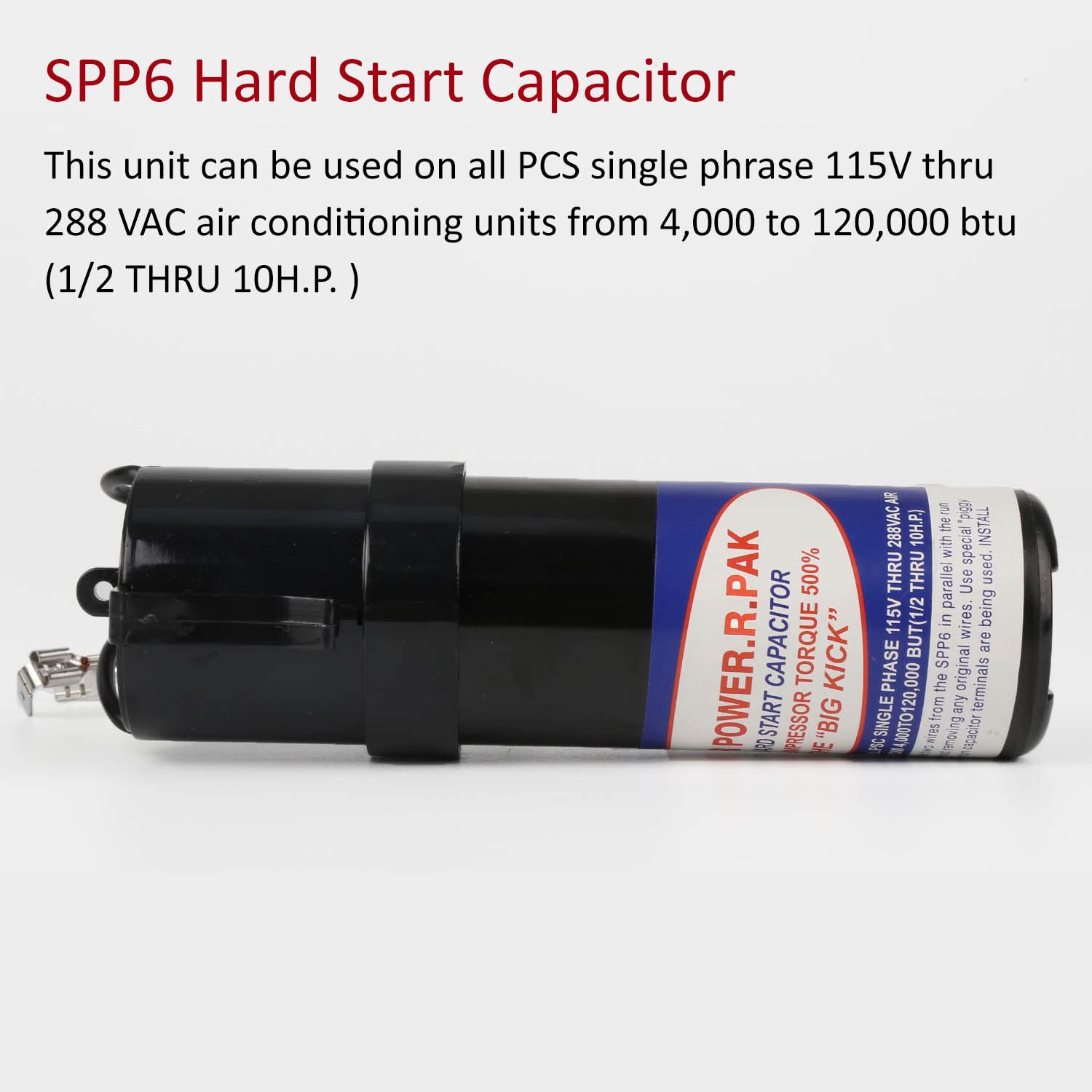 SPP6 Relay/Capacitor Hard Start Kit with 500% Increase Starting Torque for Air Conditioner - Compatible with HVAC Compressor β Replaces SPP6, TJ90HS6,AP4502872,35702, DST-6, ERPP6, HS6, HS650