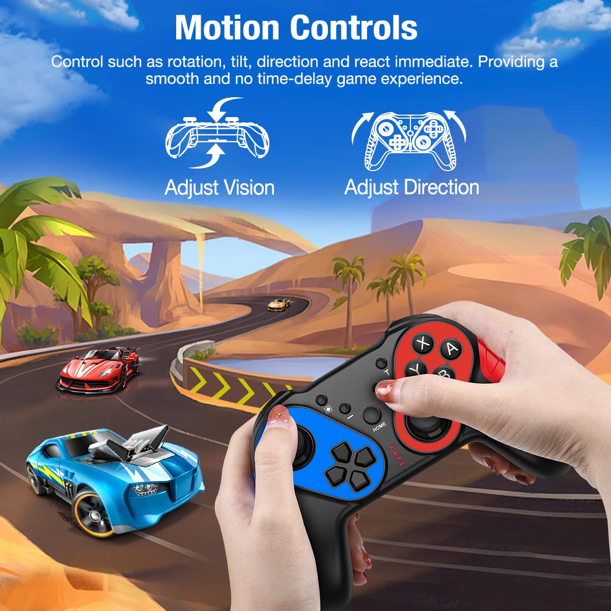 RetroJoyOX Switch Wireless Controller w/NFC, for Nintendo Alternative Controllers, With Adjustable Turbo,Dual Motor Pro