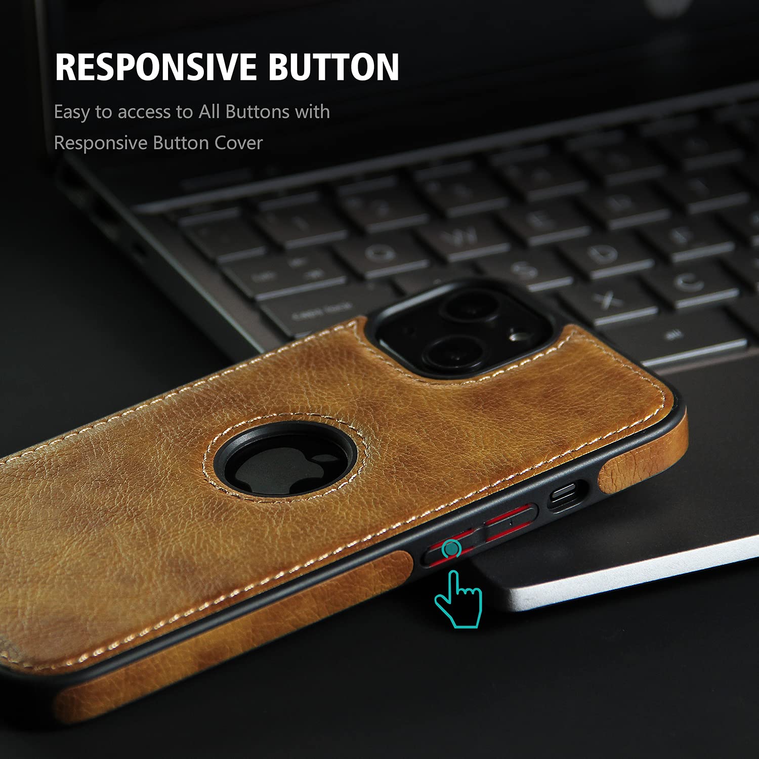 Razstorm Unique Design Luxury Leather Business Phone Case for iPhone 13 Anti-Slip Scratch Resistant Ultra Slim Protective Case (2021,6.1β) (Brown)