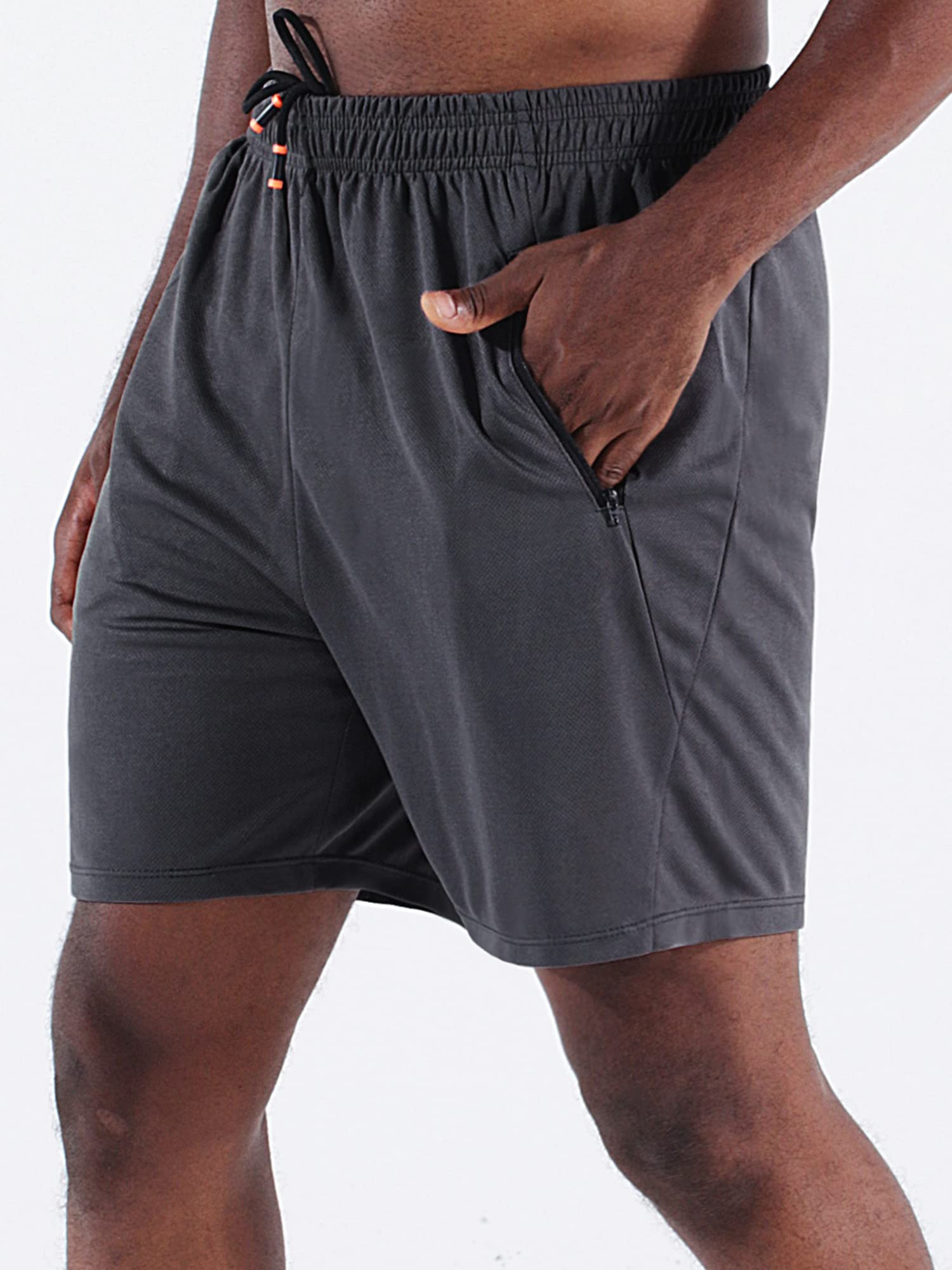 NELEUS Men's Basketball Shorts 7" Workout Running Shorts,6083,3 Pack,Black/Grey/Navy Blue,L