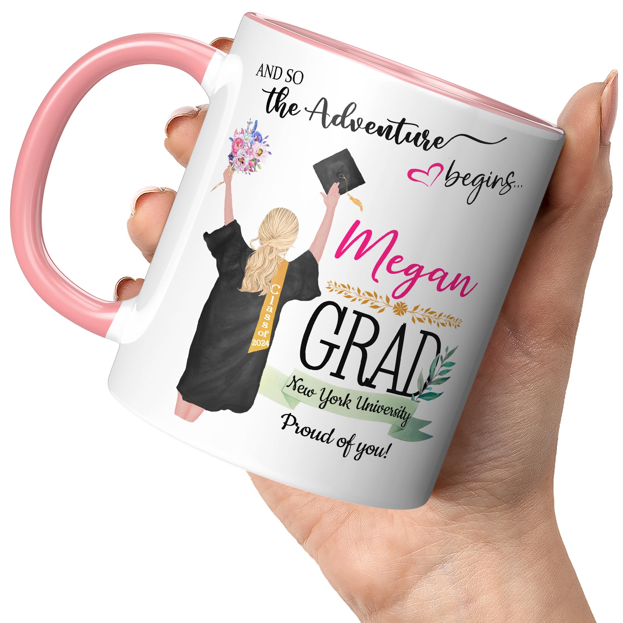 Personalized Graduation Gifts for Her, Custom Graduation Gift for Women, College Graduation Gifts, Masters, Phd, High School Graduation Gifts, Class of 2024 Graduation Coffee Mug 11-15 oz