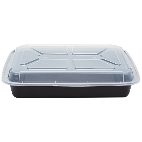Pactiv NC-989-B 58 Oz. Black Rectangular Container - 150 / CS