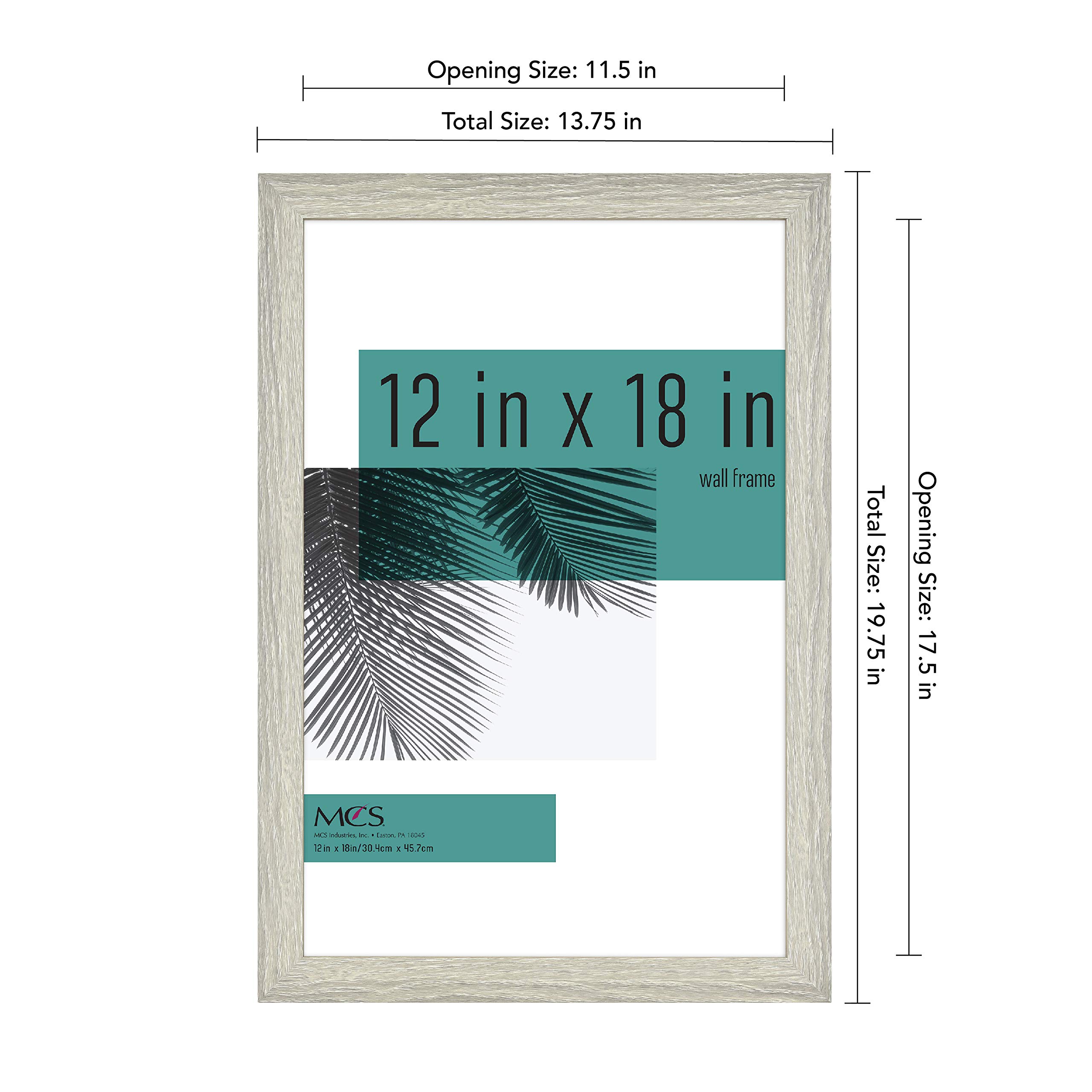 MCS Studio Gallery 12x18 Picture Frame Gray Woodgrain, Rectangle Photo Frame for Photos, Posters & Art Prints (2-Pack)