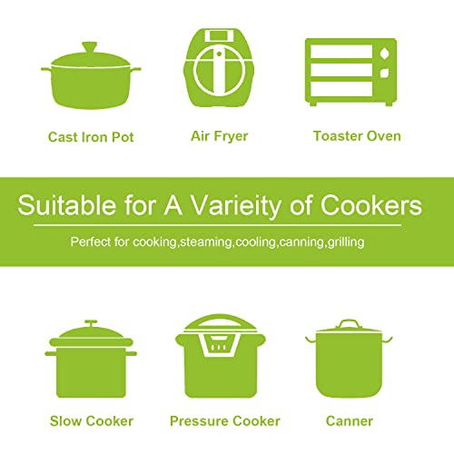 Silicone Roasting Rack for Baking Canning Cooking Steaming, Crock Pot Pressure Cooking Rack for 6 Qt 8-Quart Slow Cookers, Oval-Green-2Set