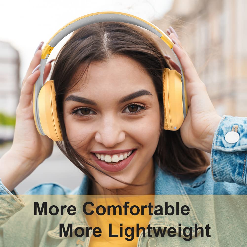 LOBKIN Bluetooth Headphone Over Ear, Stereo Wireless Headset with Microphone, Foldable Wireless and Wired Headphones with TF Card MP3 Mode and FM Radio for Smartphones Bluetooth headsets(Blue)