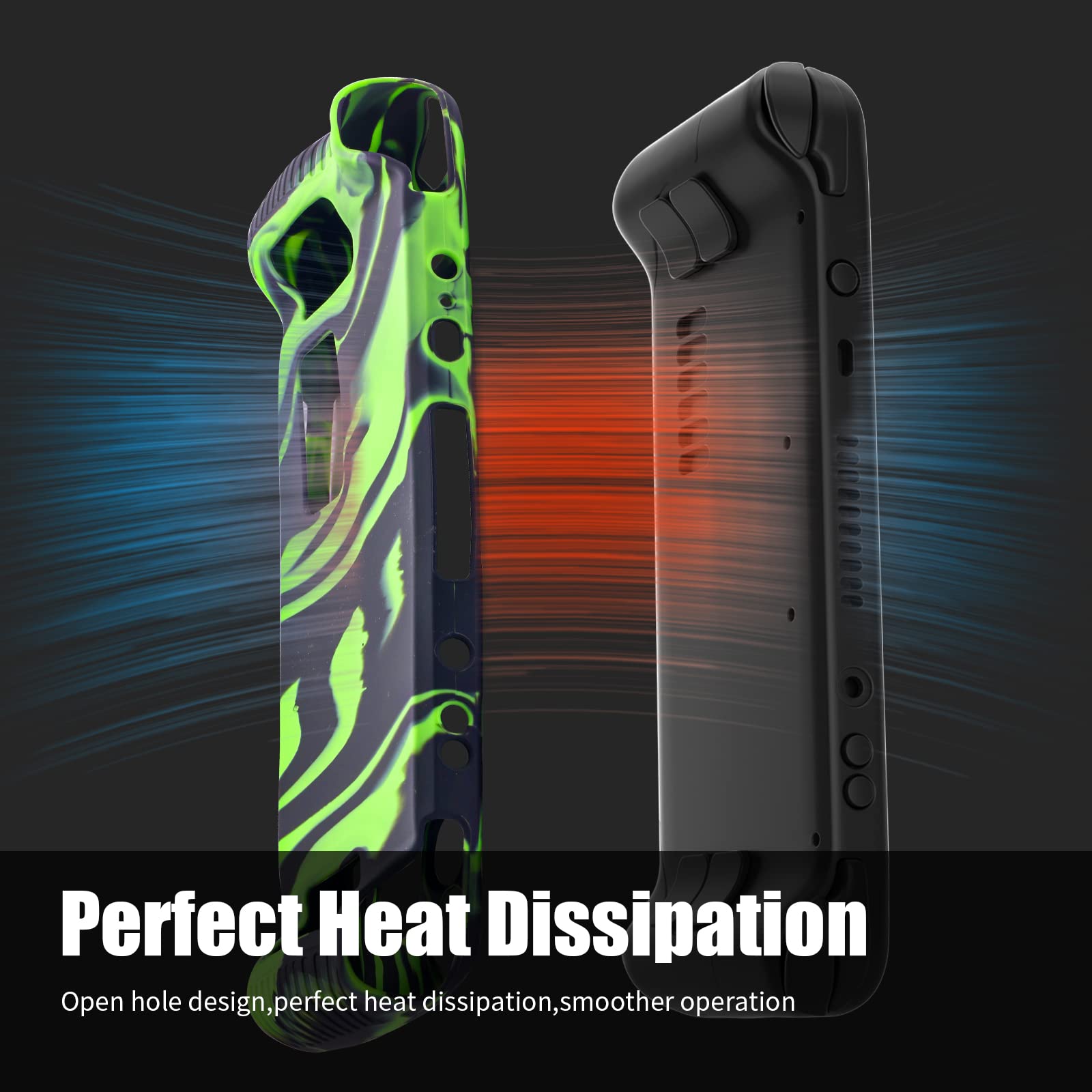 Steam Deck Camouflage Blue Silicone Cover - Full Body Protective Case, Enhanced Grip & Comfort, Cooling Vents Accessible, Ideal for Gaming - Blue