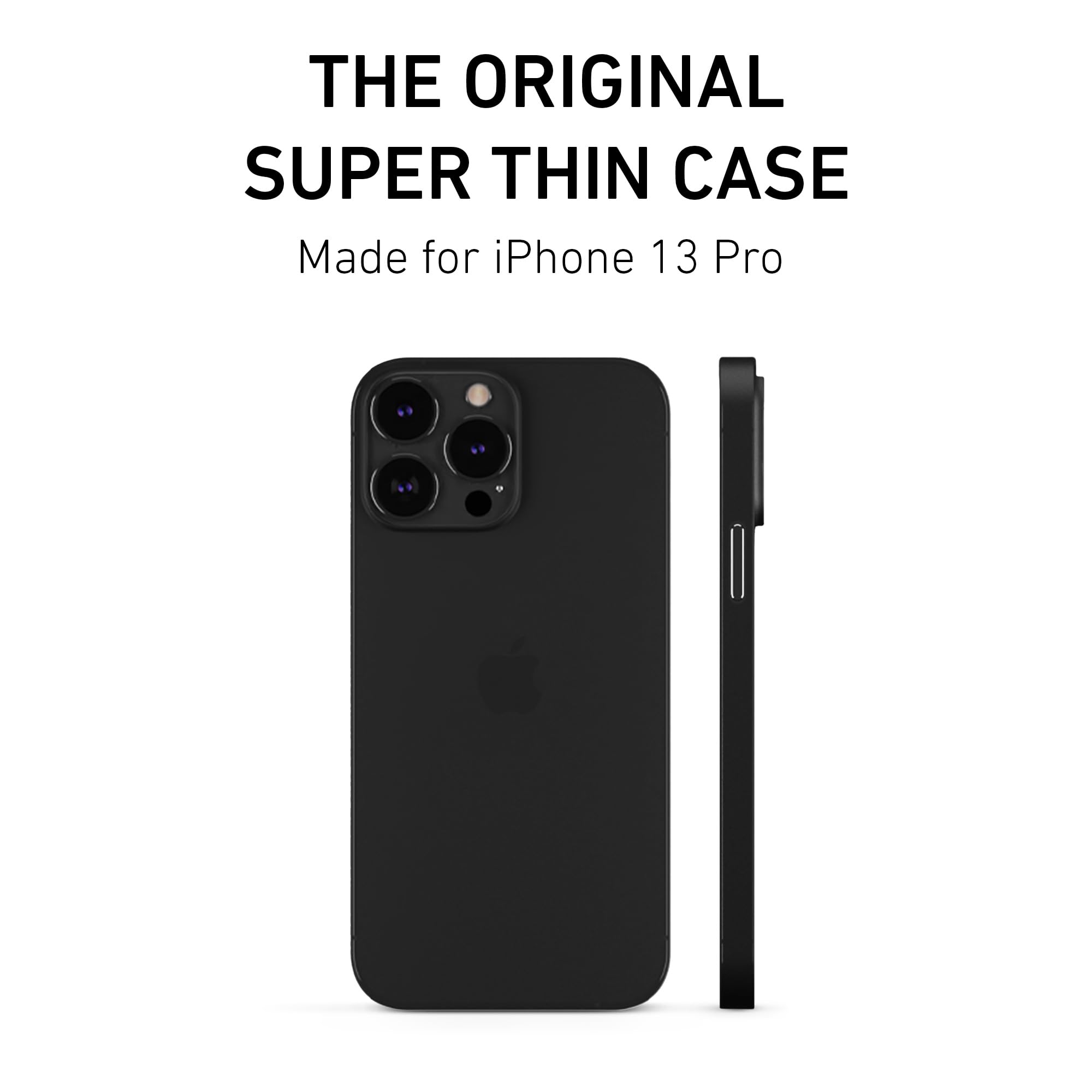 PEEL Original Super Thin Case Compatible with iPhone 13 Pro (Black) - Sleek Minimalist Design, Branding Free, Ultra Slim - Protects & Showcases Your Device