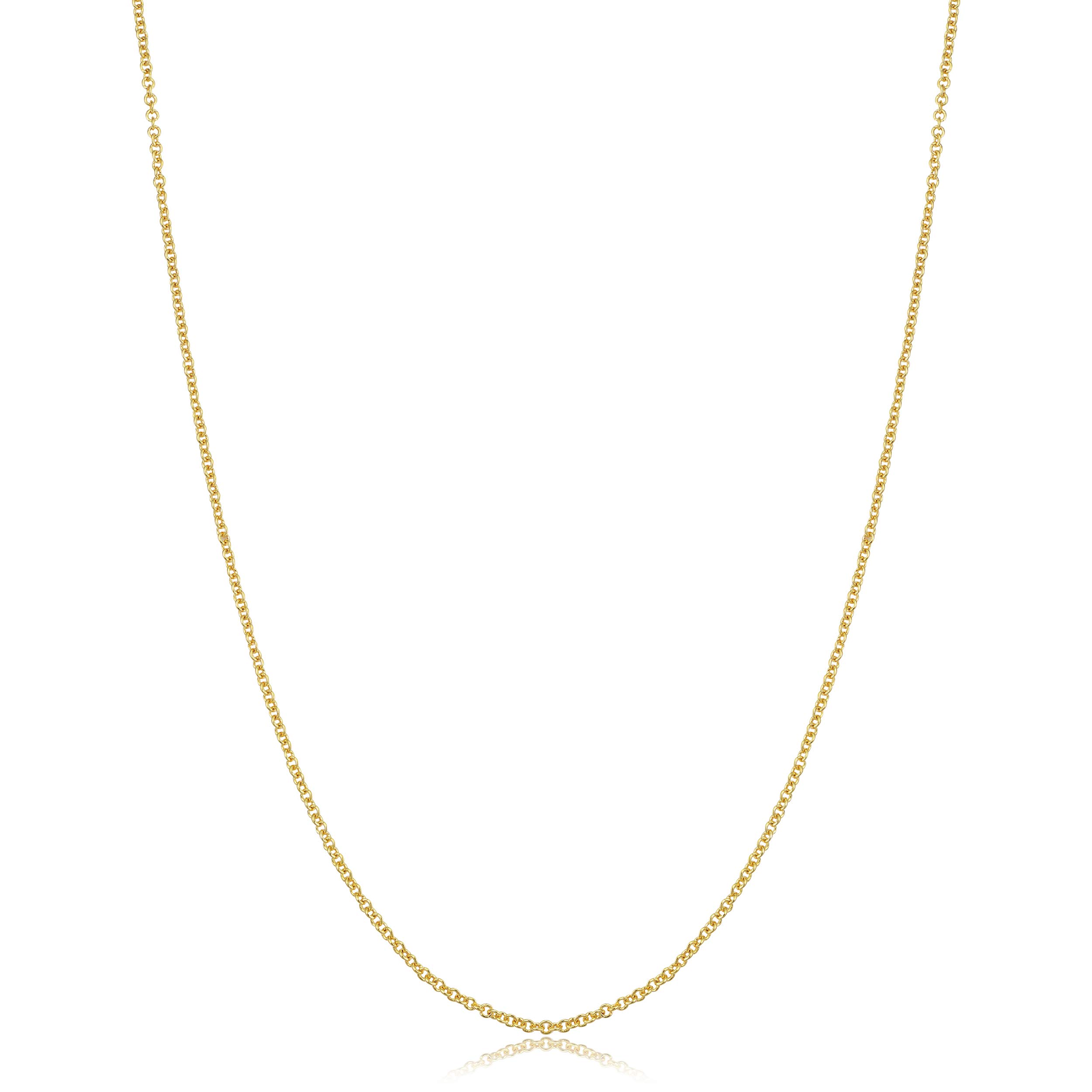 Kooljewelry 14k Yellow Gold Filled Cable Pendant Chain Necklace (1.3 mm, 18 inch)