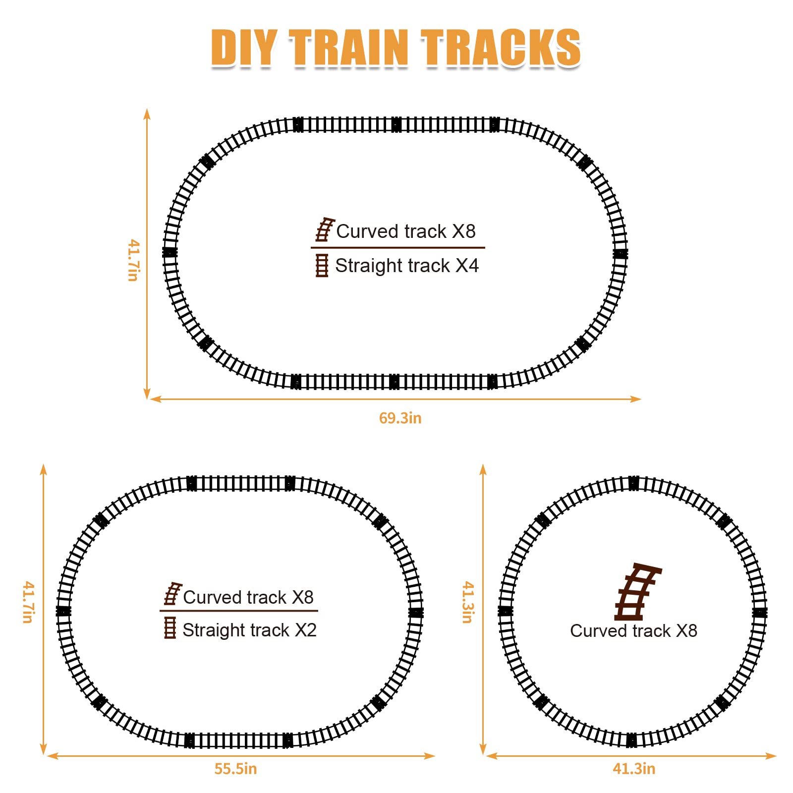 Train Set with remote control,Electric Railway Train Kit for Kids,Model Steam Locomotive Engine Train Track Around Christmas Tree,Forward & Backward,Gift Train Toy for Boys Girls 3 4 5 7 9 11