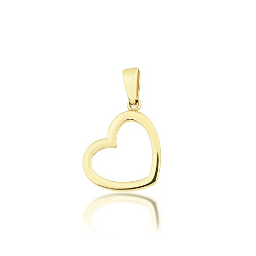 REAL 14k Yellow Gold Heart Shaped Pendant 12x11 Mm Length X Width By FJ Fuze Jewelry