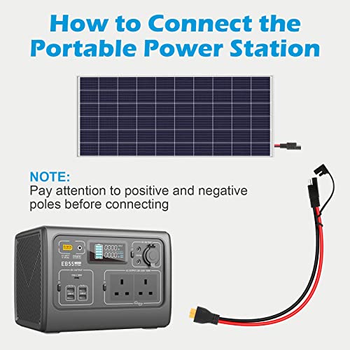 PAEKQ 10AWG SAE Connector to XT60 Female Adapter Connect Solar Panel 3FT XT60 Connector to SAE Connector Extension Cable for Lipo Battery and Delta Portable Power Station RV Solar Generator(3Feet)