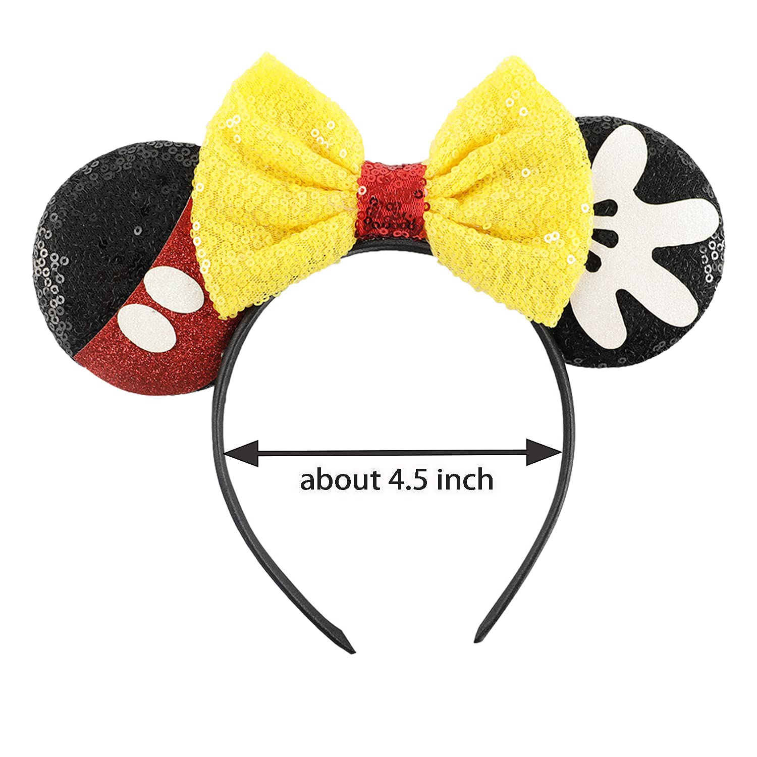 Sawowkuya 2 Pcs Cinderella Mouse Ears Headbands Princess Headbands for Women Girls Kids