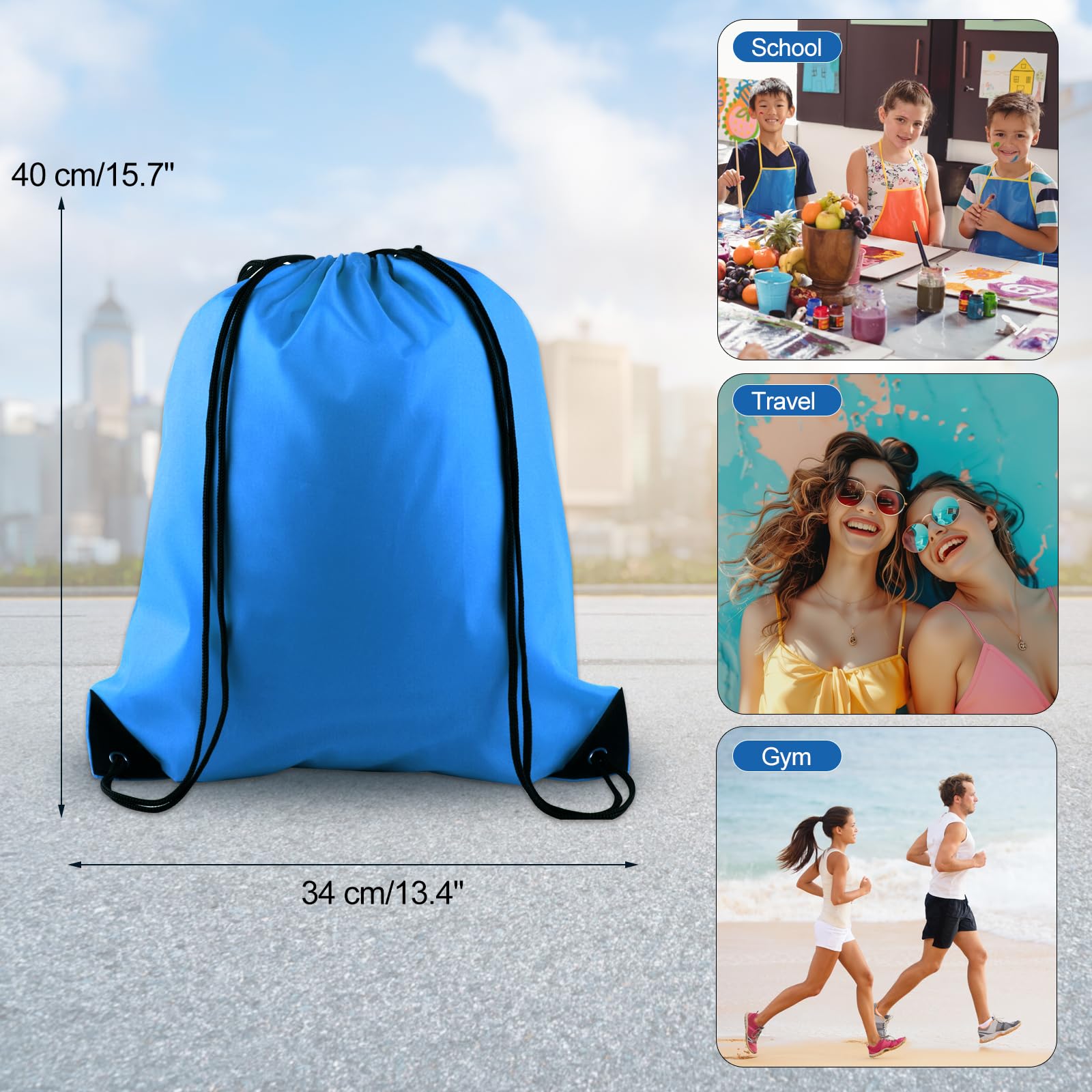 KUUQA 15Pcs Multicolor Drawstring Backpack Bag Cinch Sack Pull String Bags Bulk