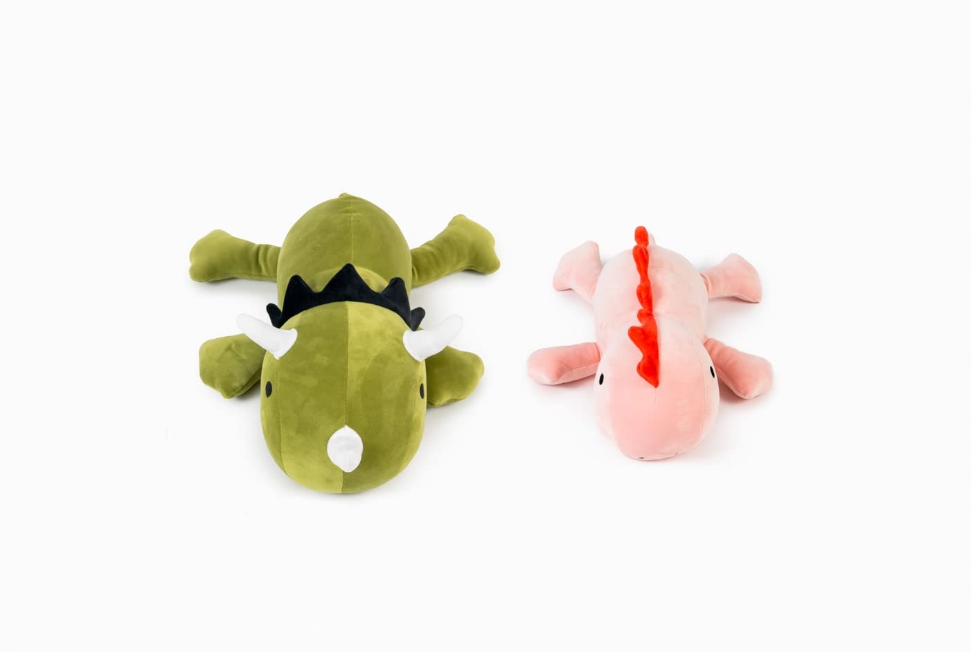 TOYS-US Weighted Dinosaur Plush - 24" 3.5 Lbs Green and 17" 2 Lbs Pink Weighted Dino - Anxiety Stuffed Animals - Weighted Stuffed Animals – Dinosaur Plush – Throws Pillows- 2 Pack