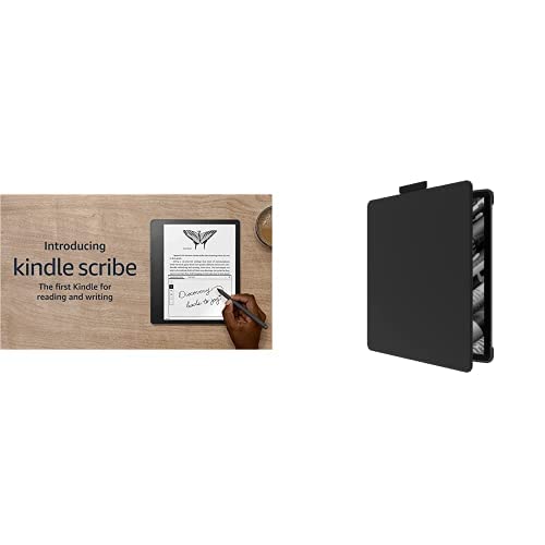 Kindle Scribe Bundle. Includes Kindle Scribe (32 GB), Premium Pen, and NuPro Bookcover in Black