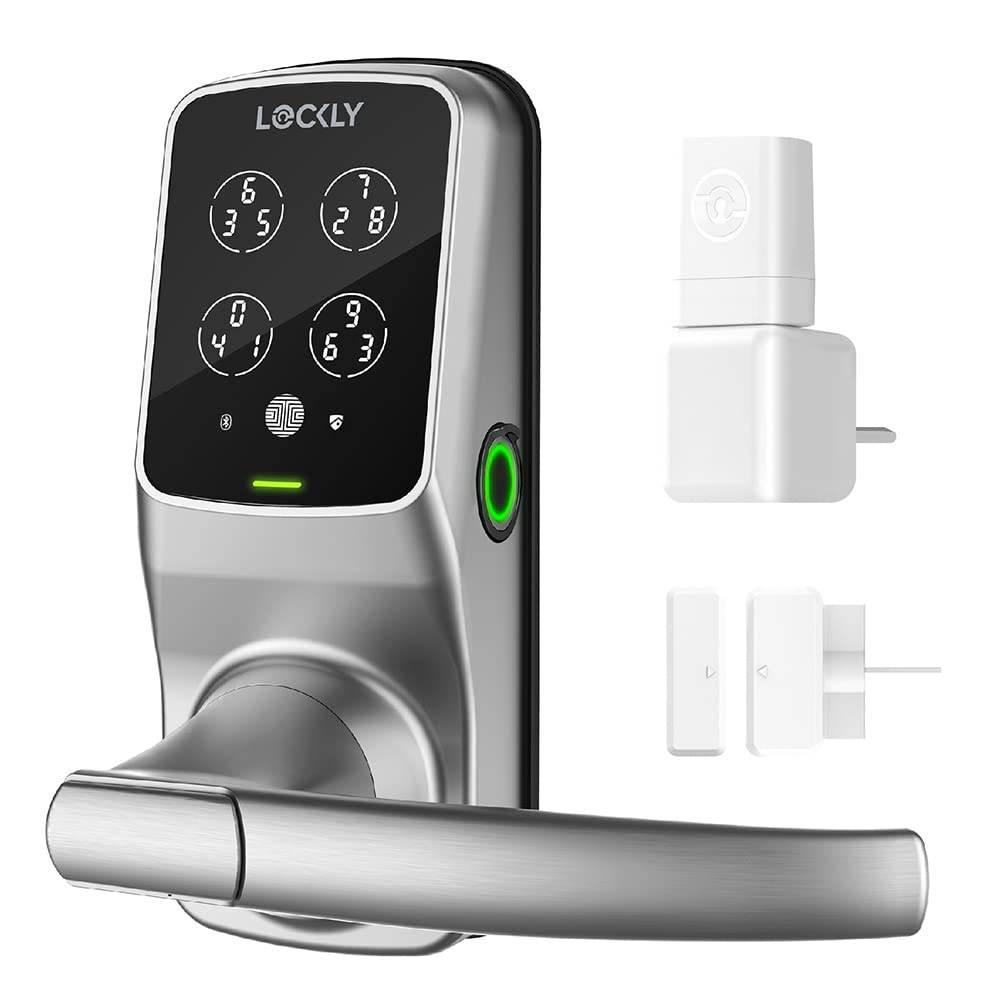 Lockly Secure Pro, Wi-Fi Smart Door Lock, Keyless Entry Door Lock, PIN Genie® Keypad, 3D Biometric Fingerprint Sensor & PGA006SN Deadbolt Cover Plate Accessory for Lockly Bluetooth Smart Locks