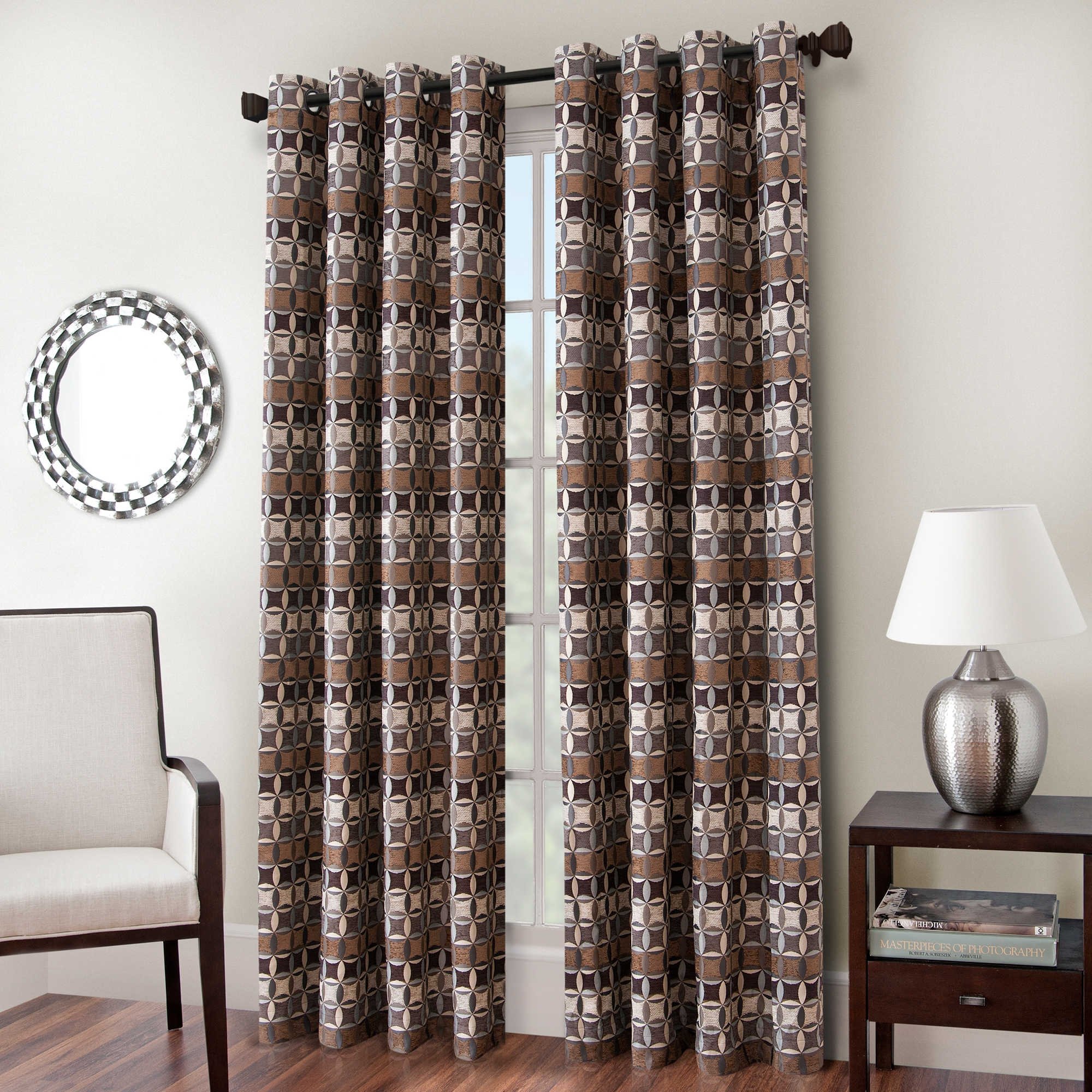 Kensington Home Fashions Cadence Jacquard 84" L, 1 Grommet Window Curtain Panel in Desert