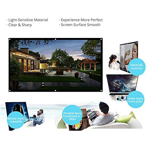 KXDTZ 60β 72β 84'' Portable Projector Screen 16:9 White 84 Inch Diagonal Video Projection Screen Foldable Wall Mounted (Size : 84 inch)