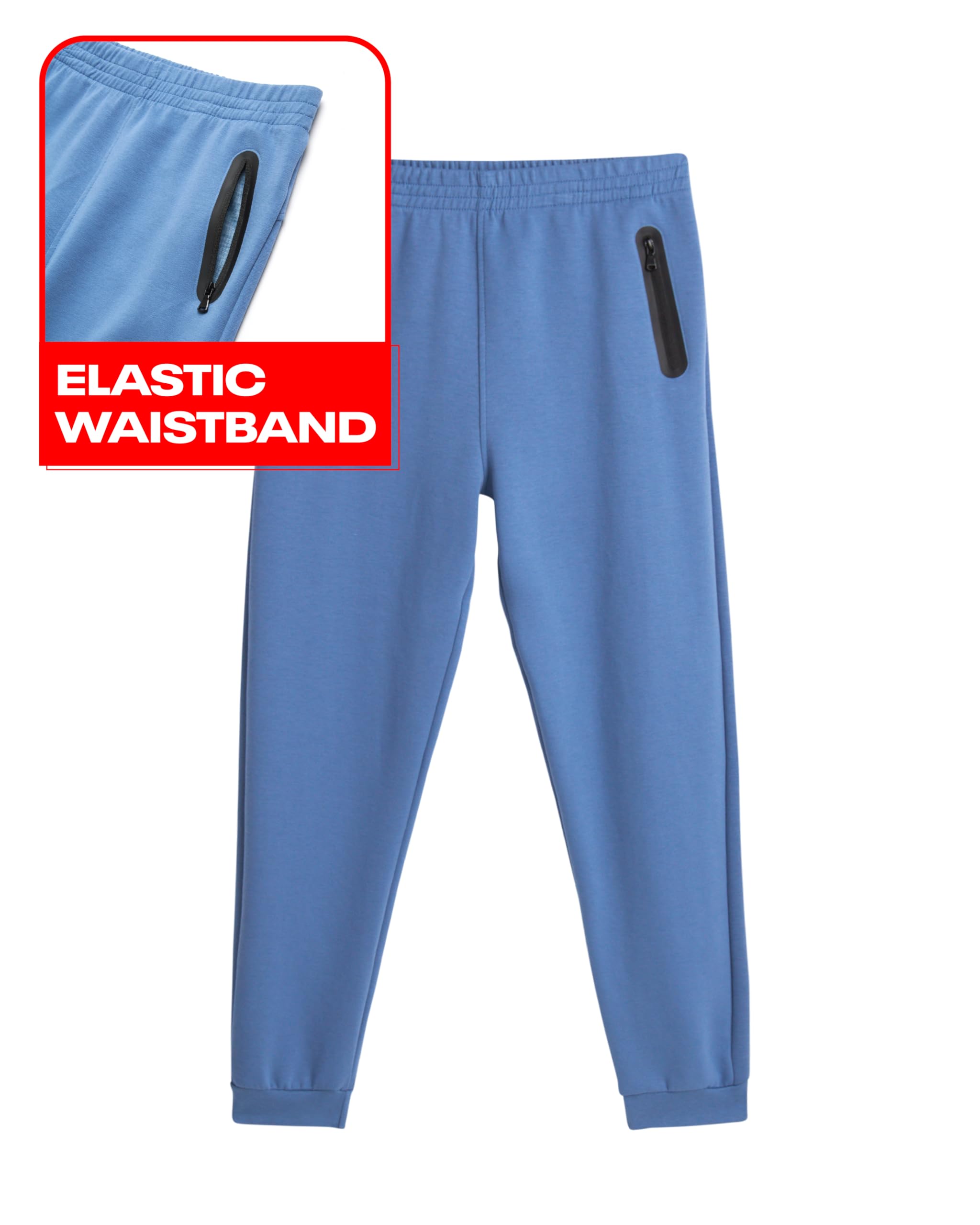 Reebok Boys' Sweatsuit - Active Fleece Zip Hoodie Sweatshirt and Jogger Sweatpants (2T-12), Size 12, Estate Blue