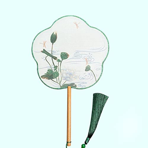 SAXTZDS Ancient Fan Fan Translucent Long Handle Group Fan Han Costume Costume Dance Fan Super Fairy Chinese Style Gift Special-Shaped Fan